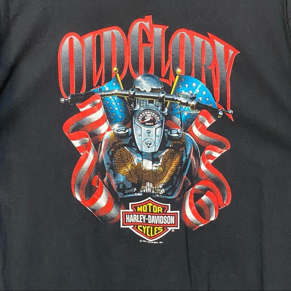 Harley-Davidson | Shirts | Vintage Harleydavidson Old Glory | Poshmark